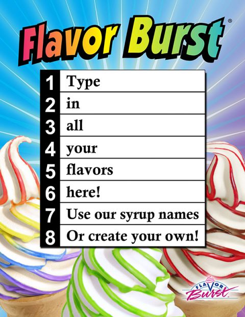 Menu Sheets - Flavor Burst